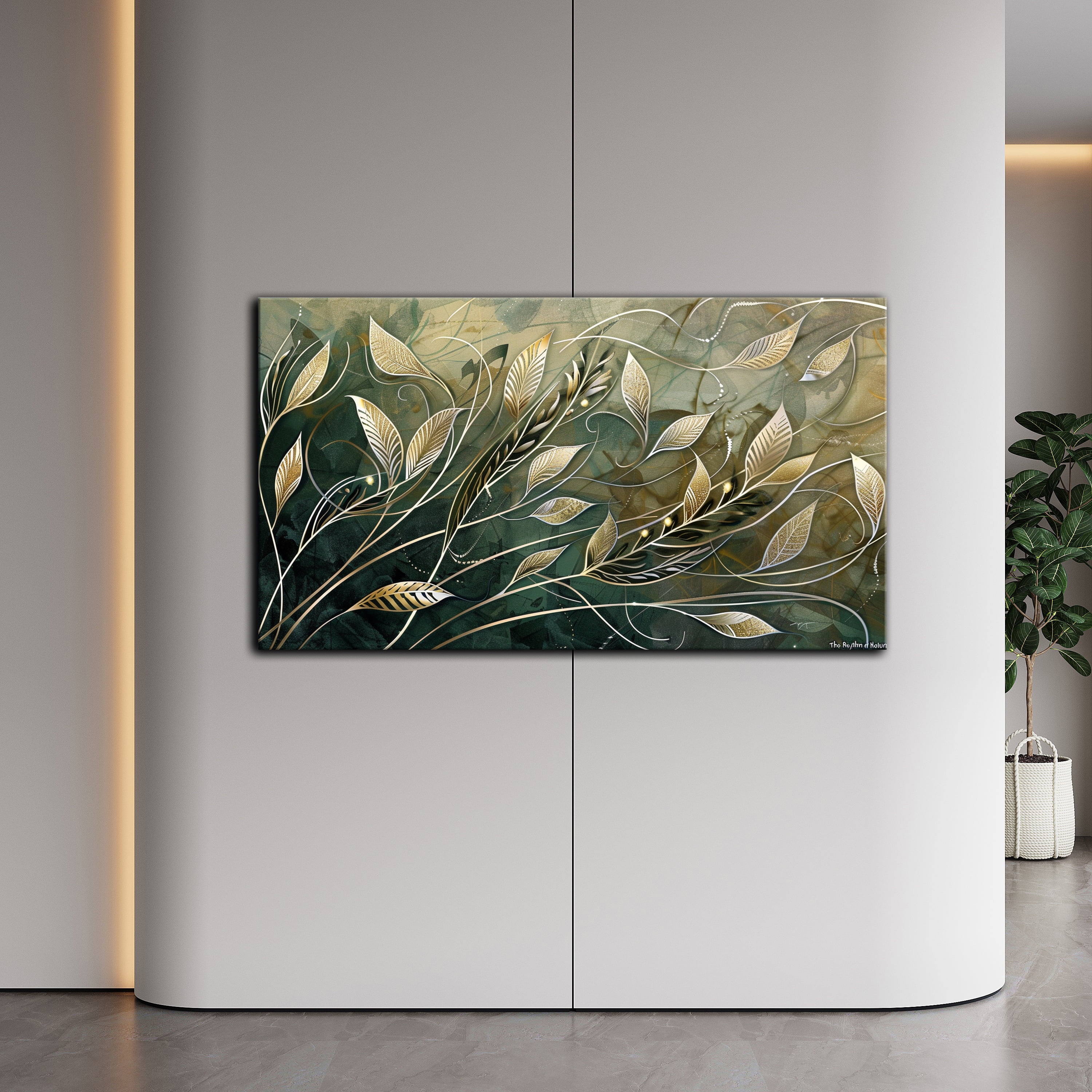 Nature's Rhythm- Dancing Gold Leaves Wall Art (16 "x24" Customizable ...