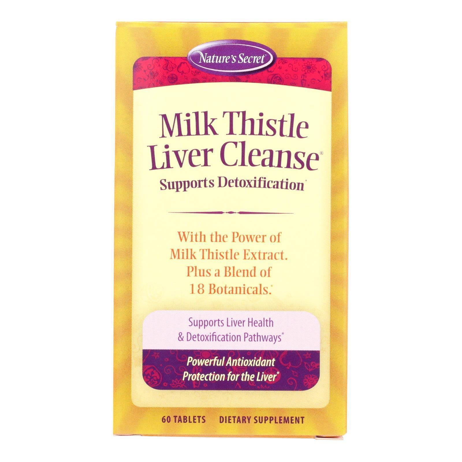 Nature's Secret Milk Thistle Liver Cleanse - 60 Tablets - Walmart.com