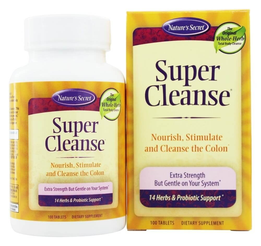 Nature's Secret Super Cleanse, 100 Tablets for Colon Support, Digestive ...