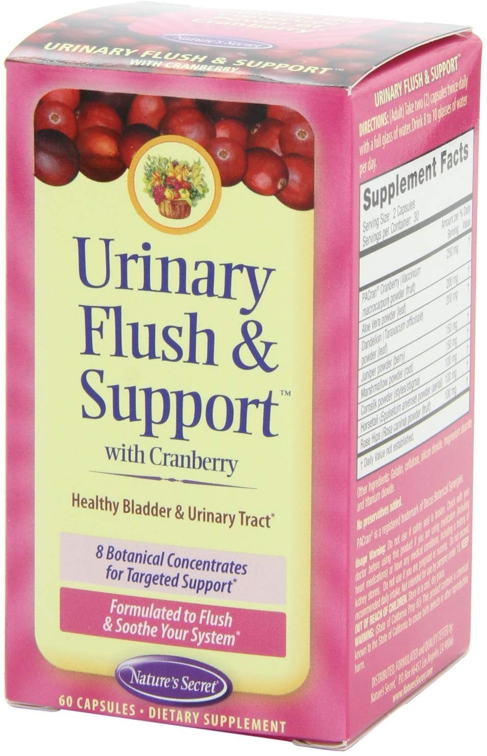 Nature's Secret Urinary Cleanse And Flush With Cranberry Extract - 60 ...