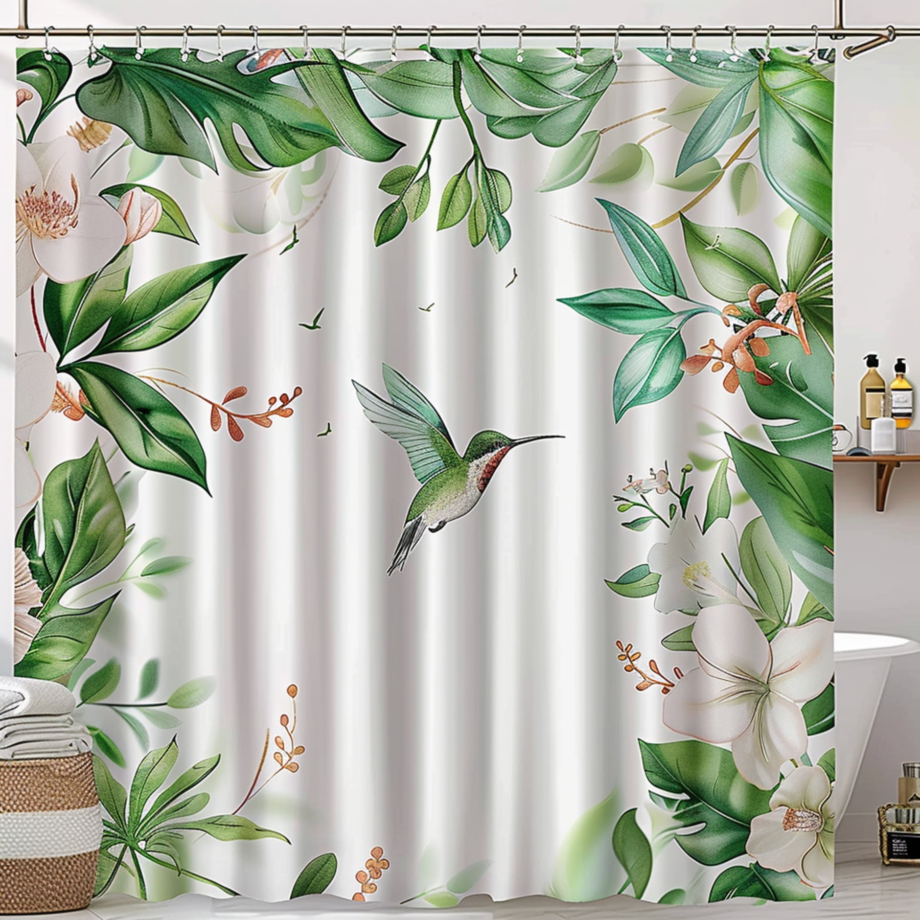 Natures Serenity Shower Curtain Vibrant Floral Design Realistic