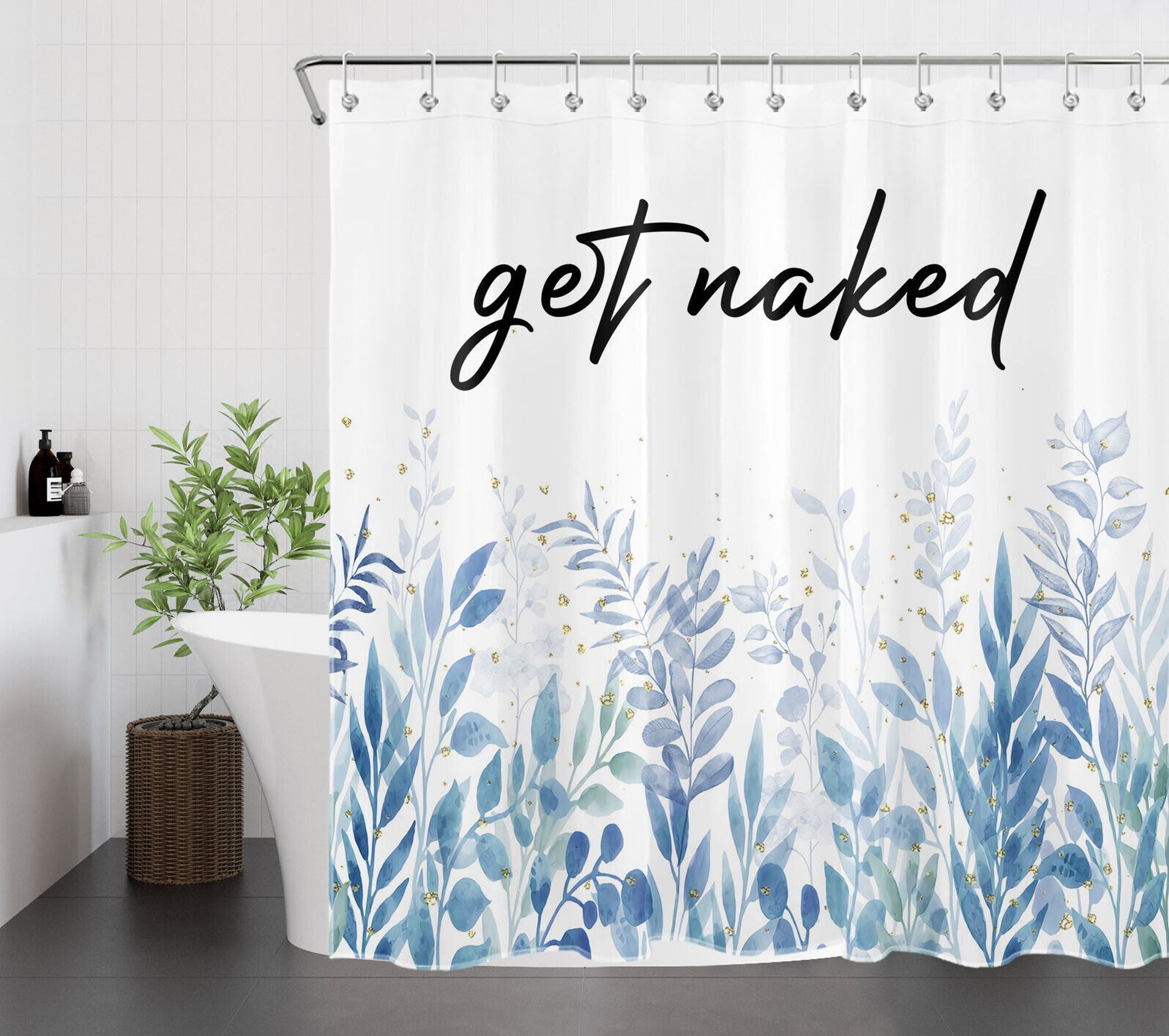 Nature s Splash Watercolor Leaf Shower Curtain With Quirky Words nature-s-splash-watercolor-leaf-shower-curtain-with-quirky-words