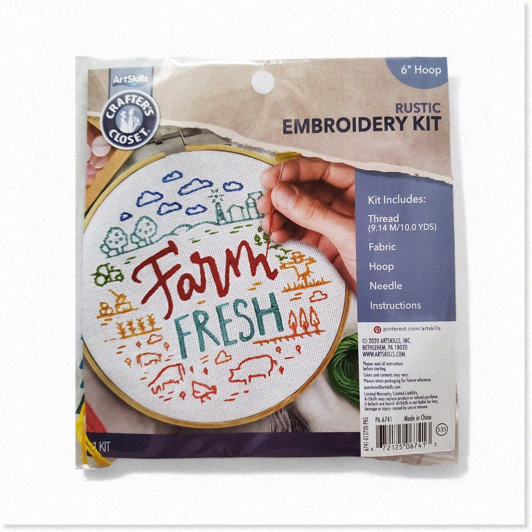 Nature's Stitch: Organic Embroidery Kit with Hoop - Walmart.com