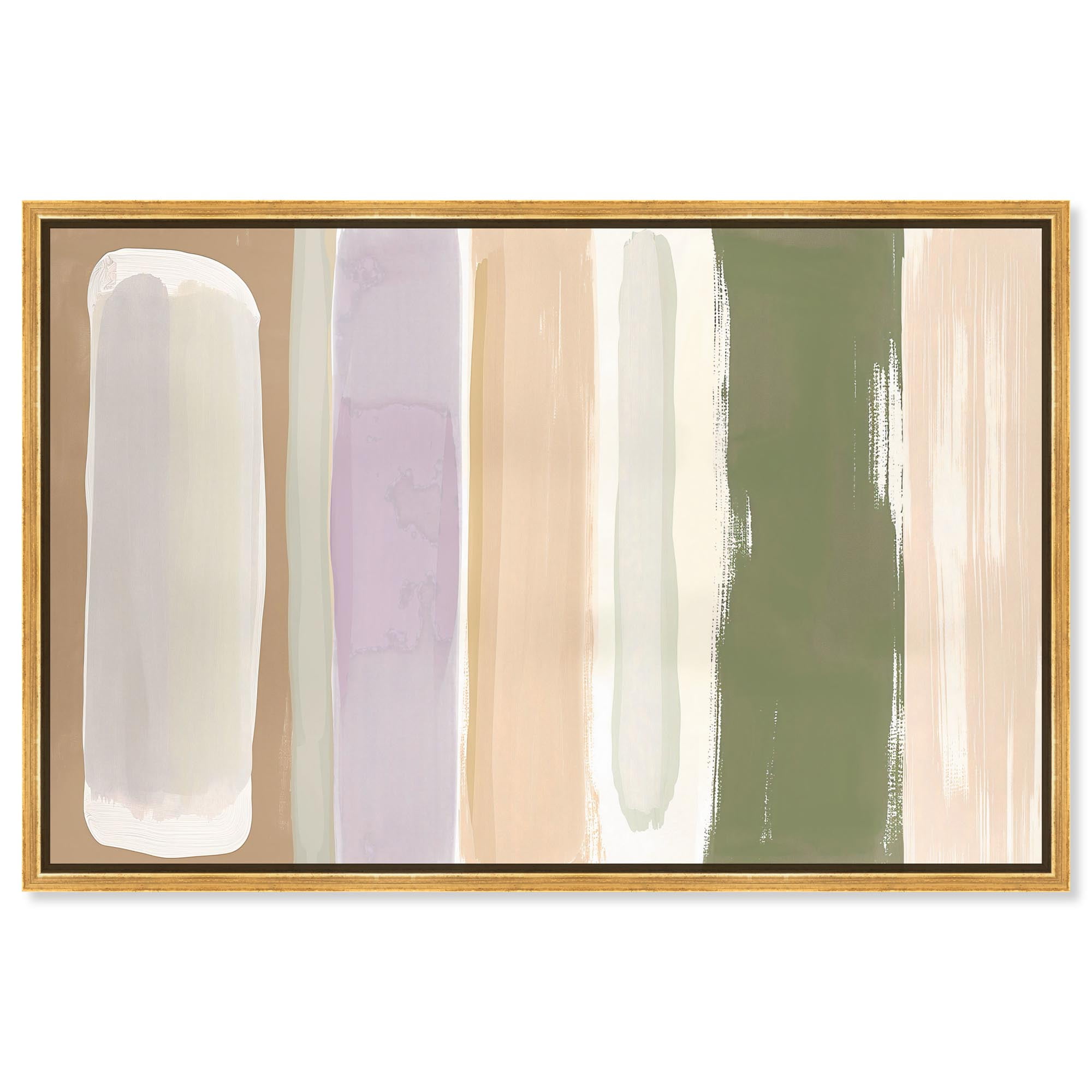 Nature's Stripe Canvas Gem Tones Abstract by Art Remedy, Gold Frame, 15 ...