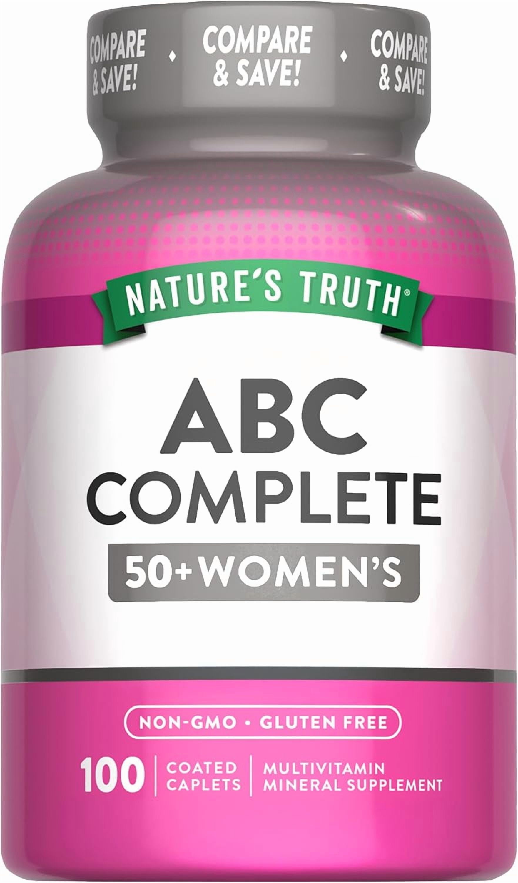 Nature's Truth ABC Complete Senior Women's Multivitamin Caplets for 50 ...