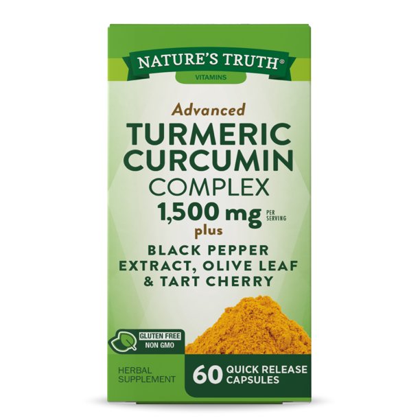 Nature's Truth Advanced Turmeric Curcumin Complex 1500 mg per Serving ...