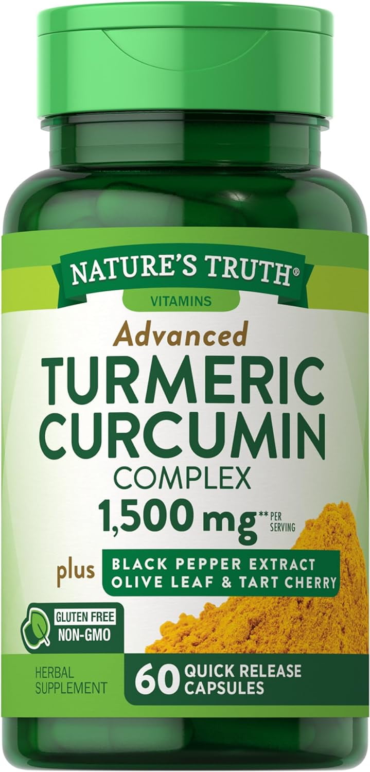 Nature's Truth Advanced Turmeric Curcumin Complex Supplement Extract ...