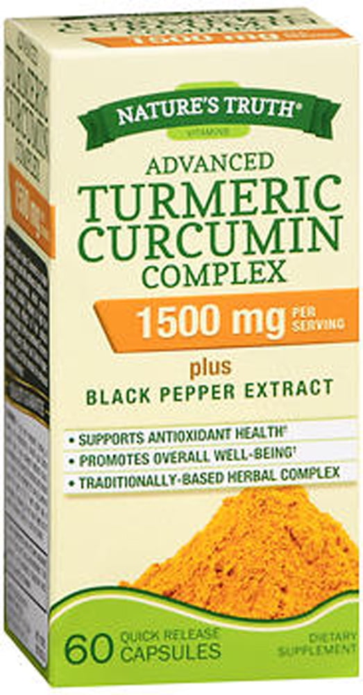 Nature's Truth Advanced Turmeric Curcumin Complex 1500 mg per Serving ...