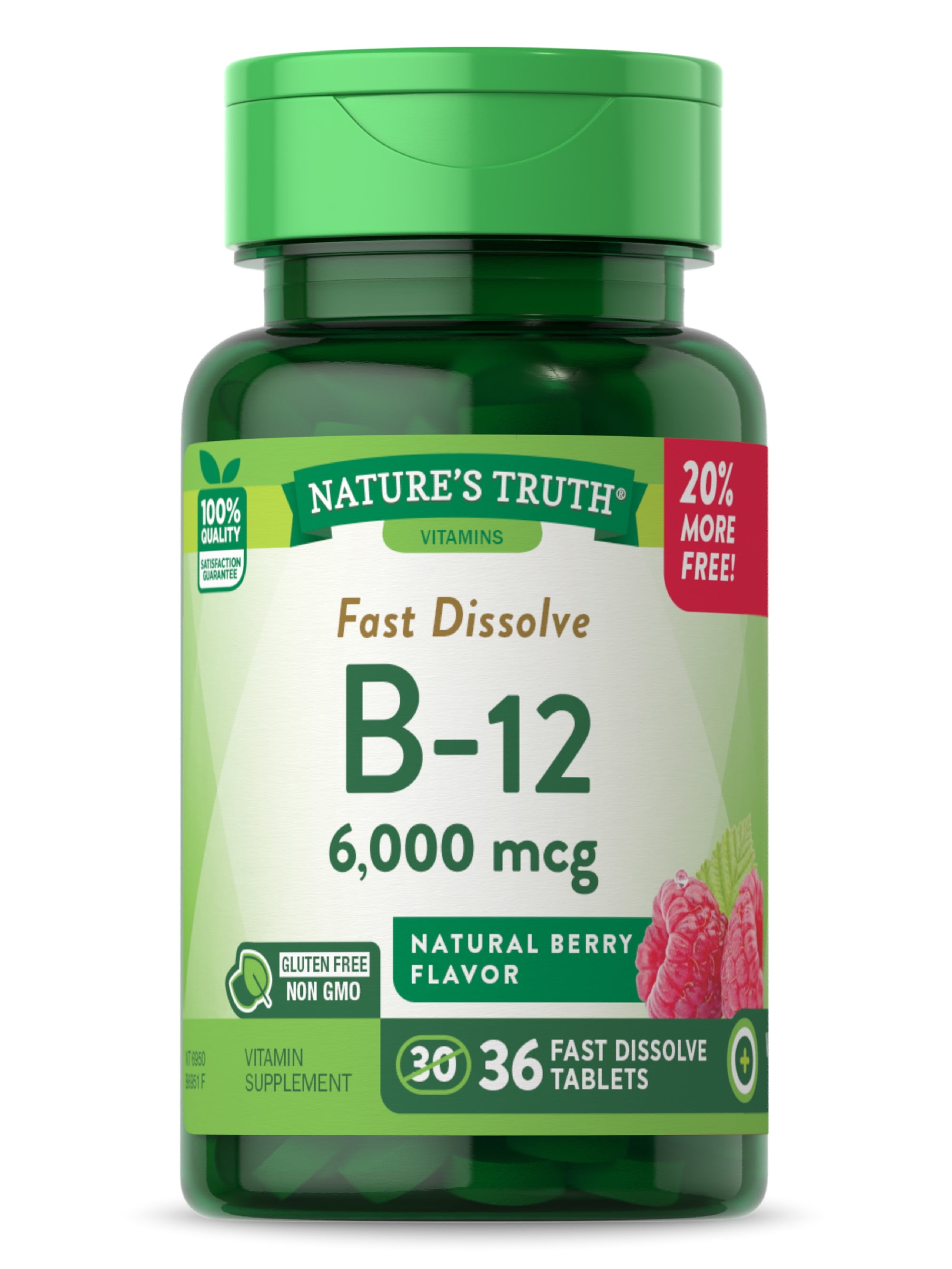 Nature's Truth B12 Vitamin 6000 mcg | 36 Fast Dissolve Tablets ...