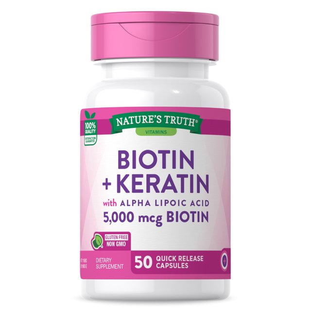 Nature's Truth Biotin 5000 mcg | 50 Capsules | With Keratin and Alpha ...