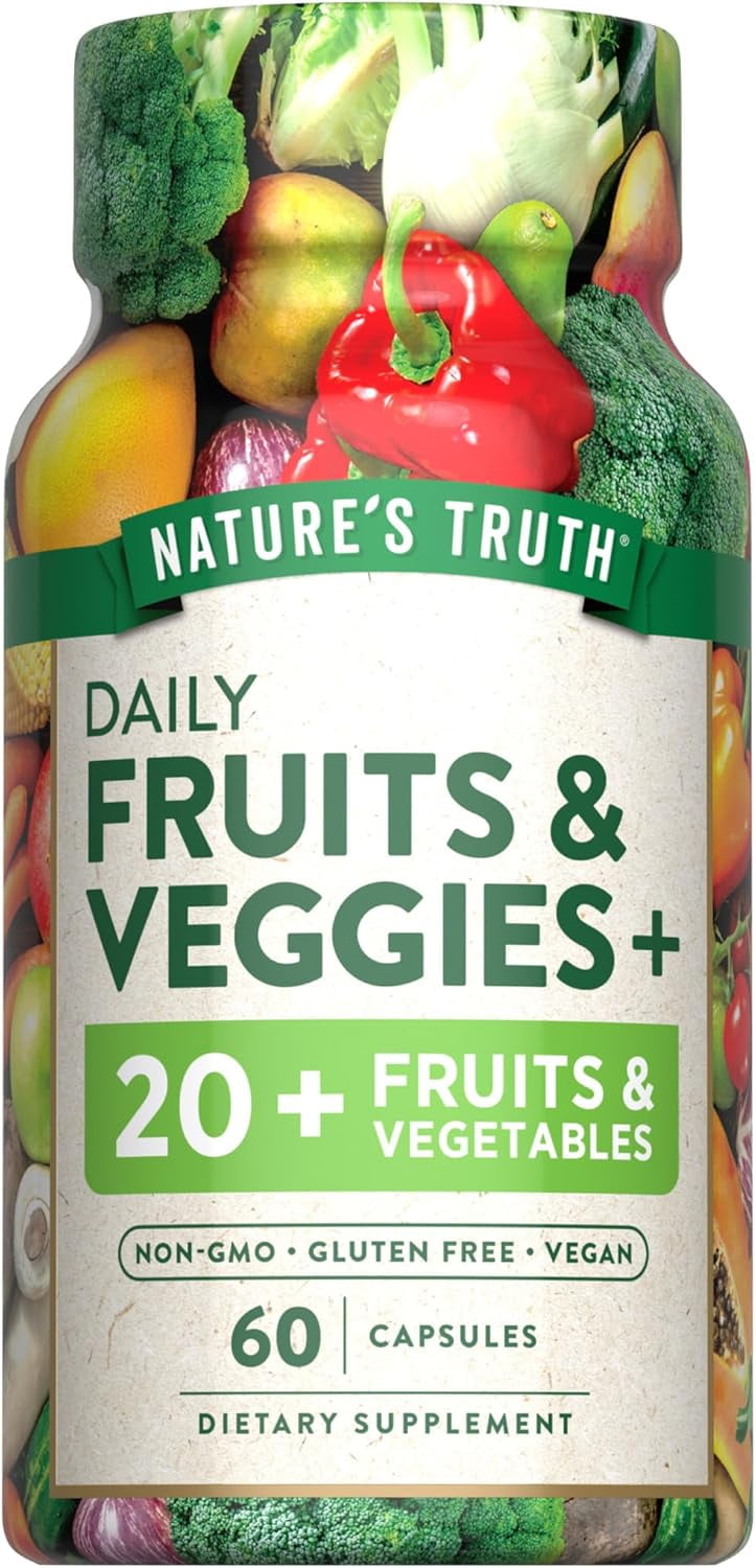 Nature's Truth Daily Fruits and Veggies Vegetarian Capsules with 20 ...