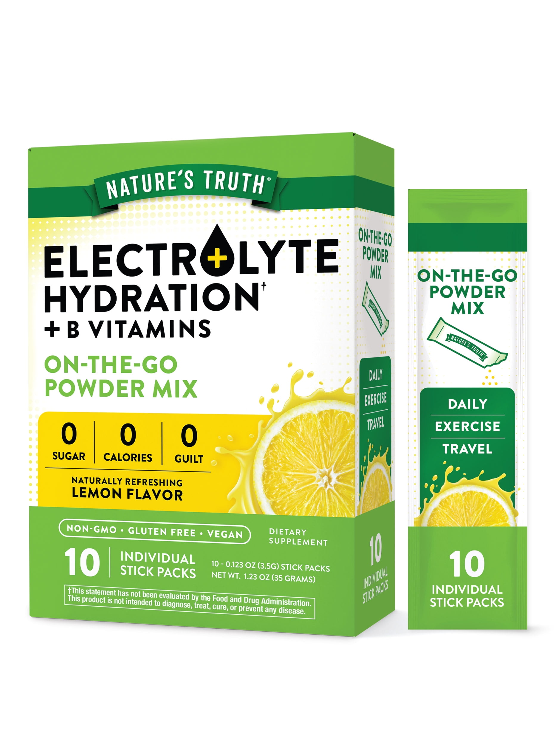 Electrolyte Powder Packets | 10 Pack | Sugar Free | Vegan, Non-GMO ...