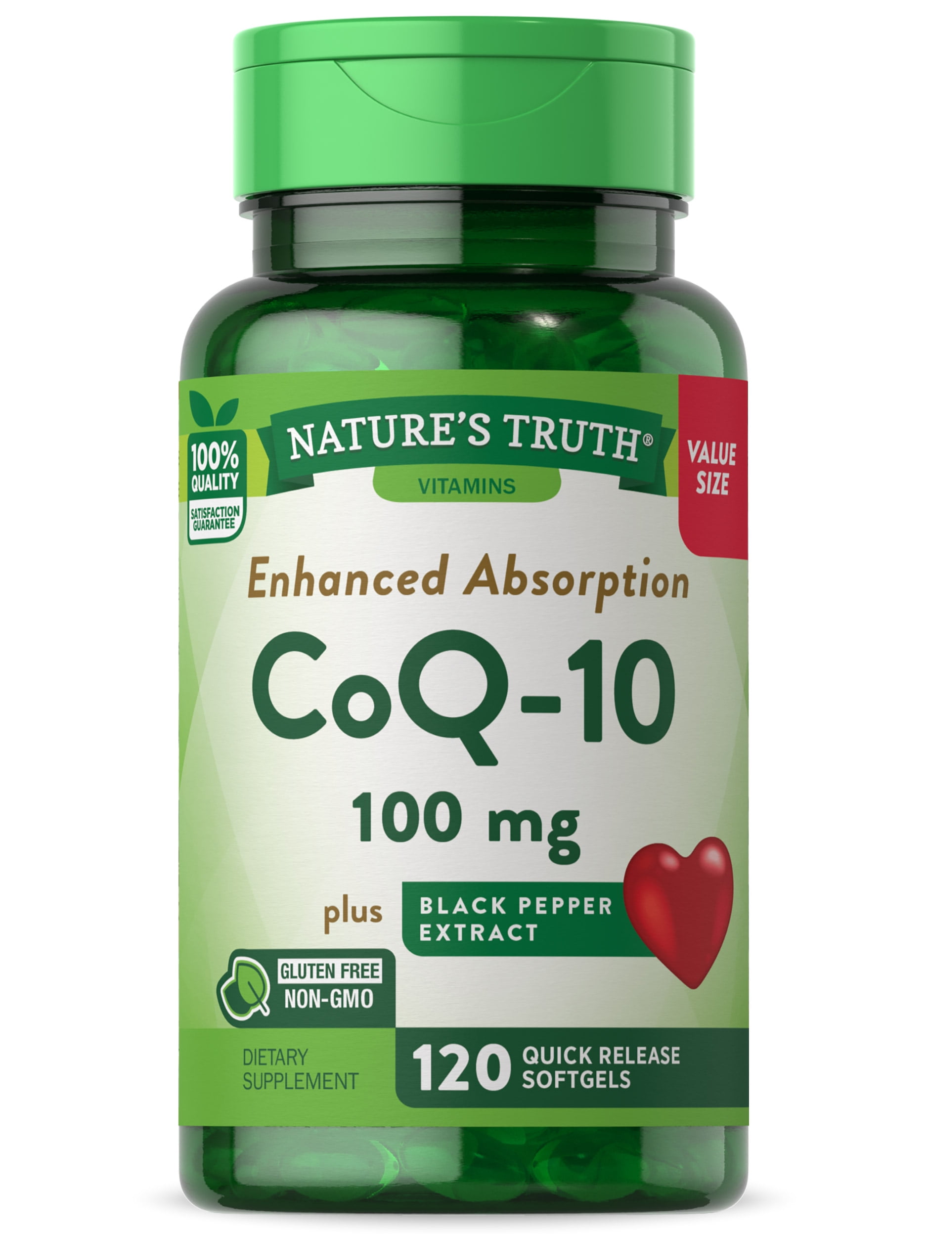 CoQ10 100mg | 120 Softgels | High Absorption | Non-GMO & Gluten Free ...