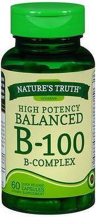 Nature's Truth High Potency Balanced B-100 B- Complex Quick Release ...