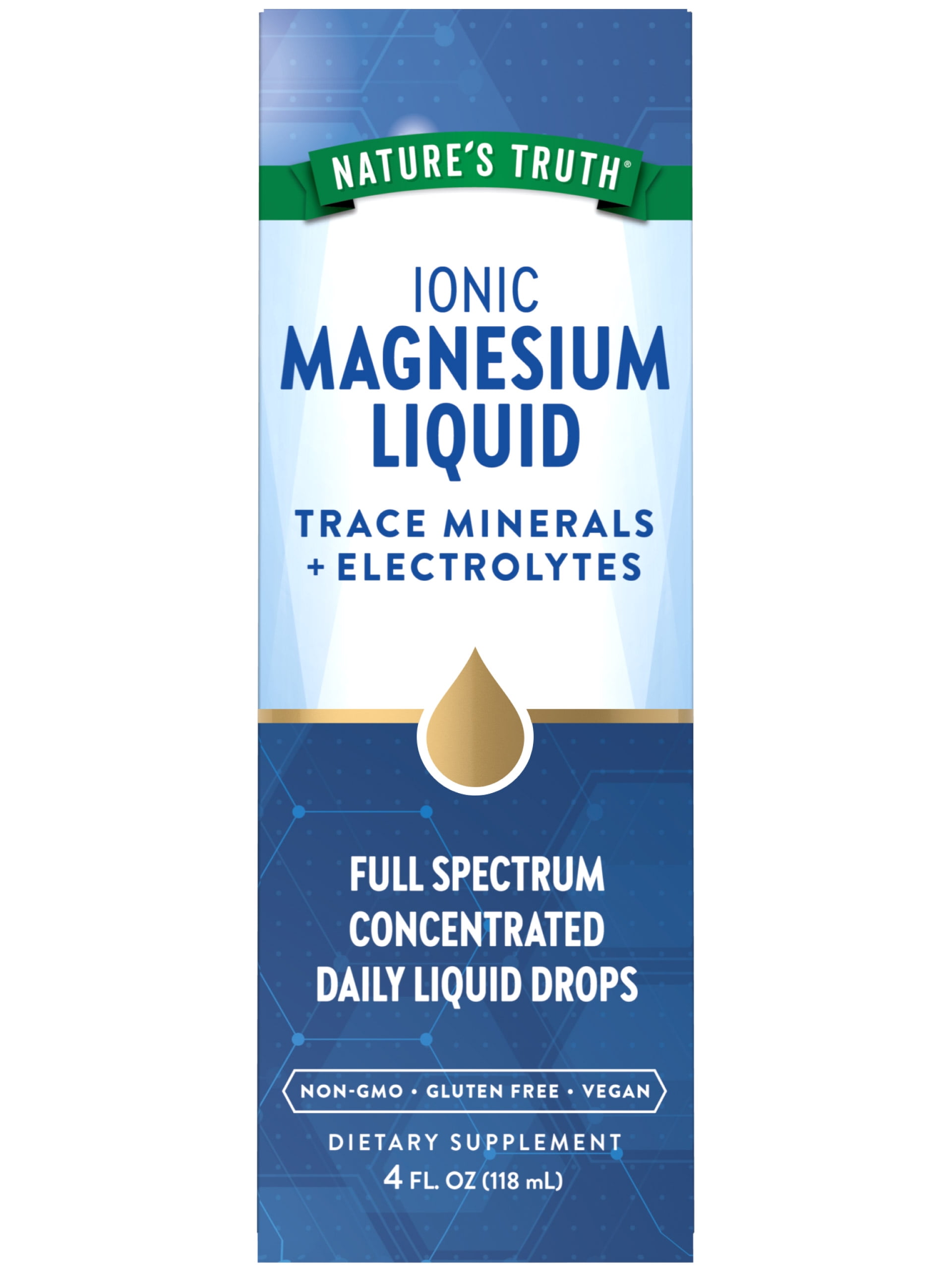 Ionic Magnesium Liquid Drops | 200mg | 4 fl oz | with Electrolytes ...
