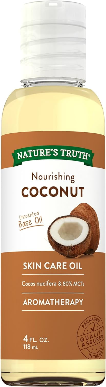 Nature's Truth Liquid Coconut Oil 4 oz Unscented Base Oil for Skin and ...