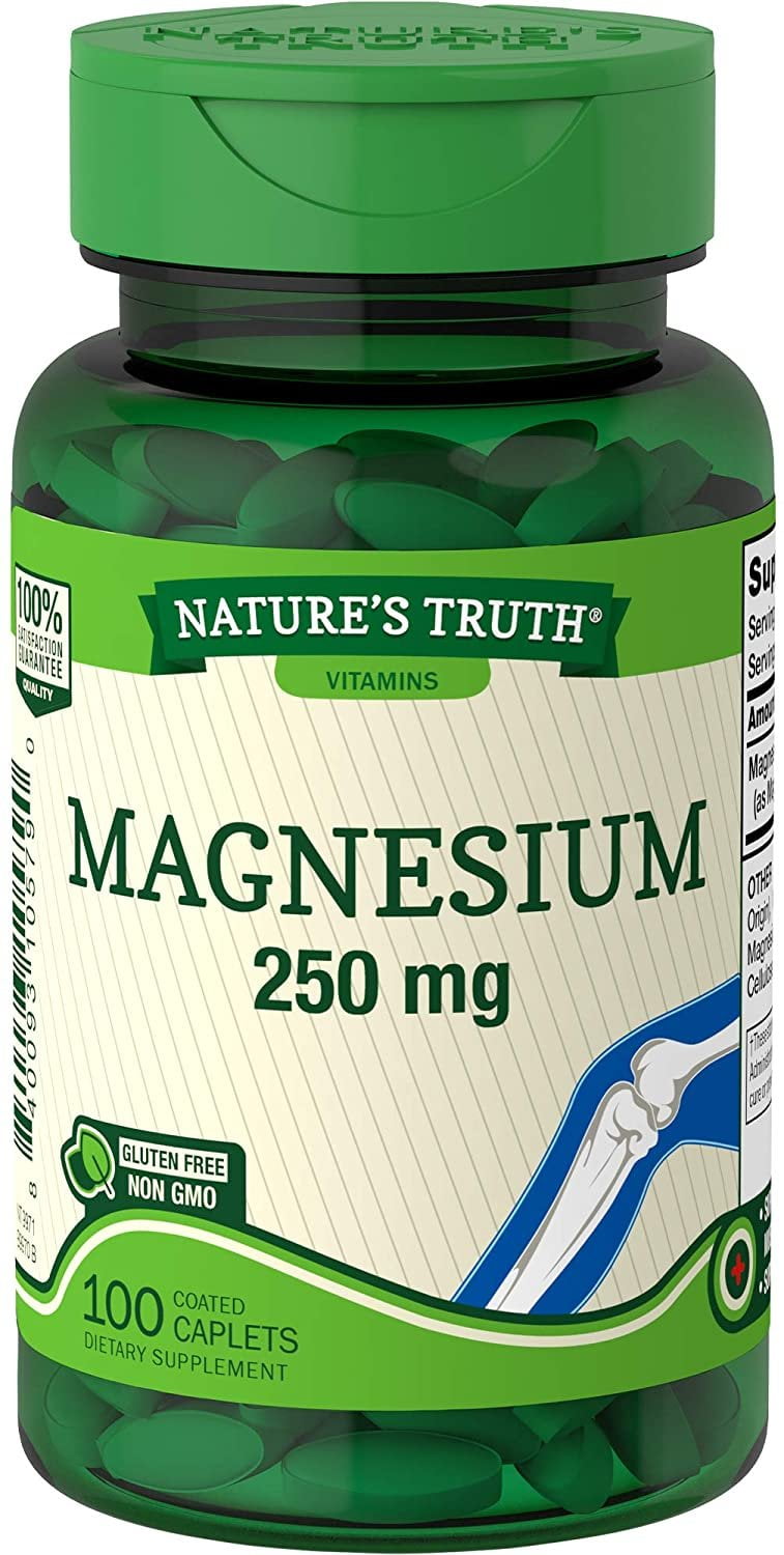 Nature's Truth Magnesium 250 mg Dietary Supplement, 100 ea (Pack of 6 ...