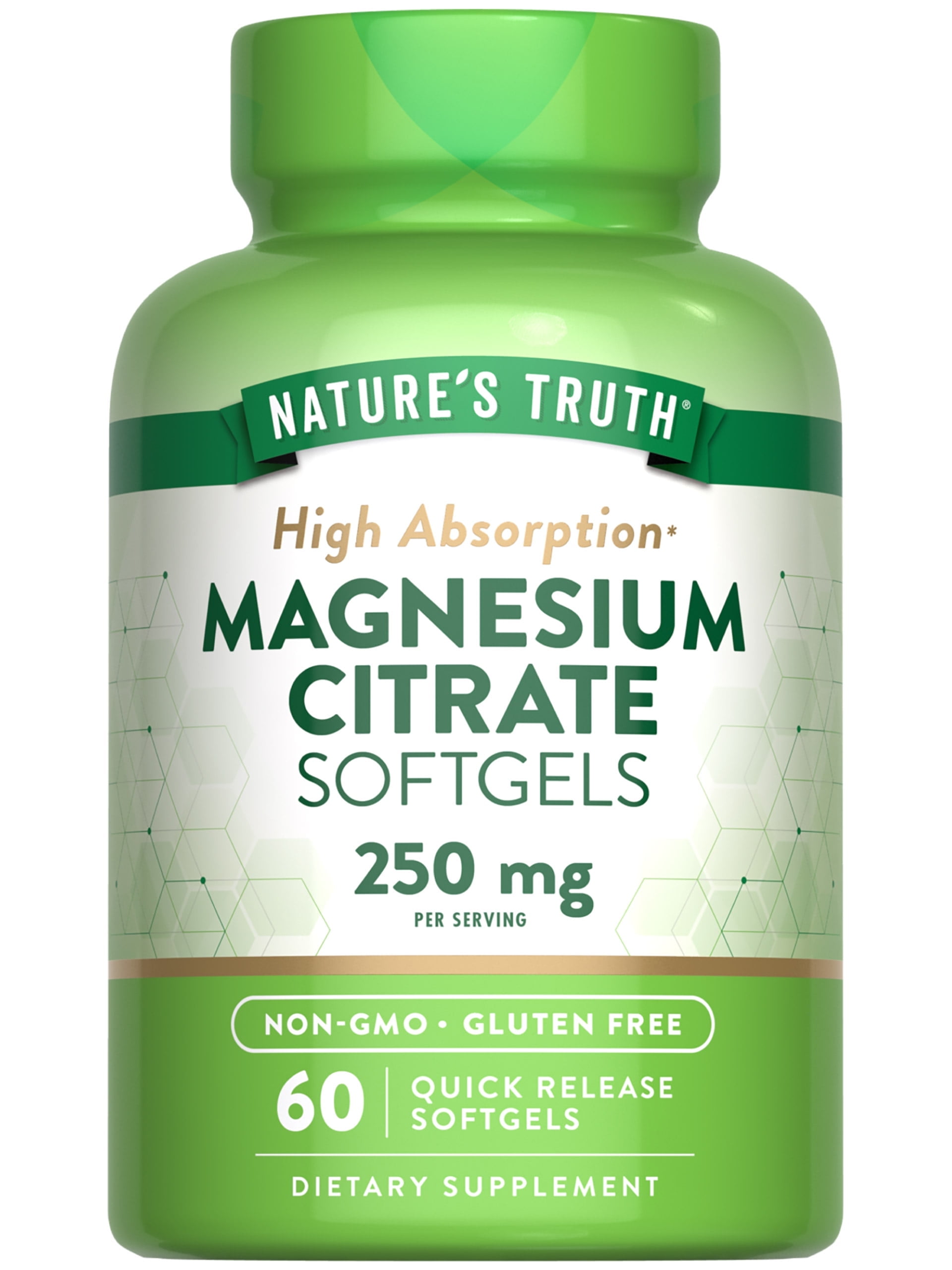 Nature's Truth Magnesium Citrate Softgels | 250mg | 60 Count | High ...