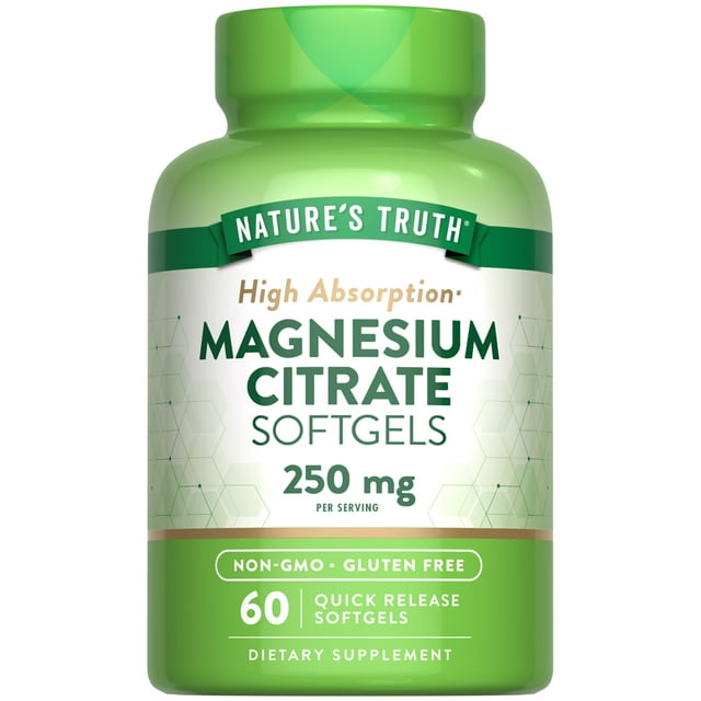 Nature's Truth Magnesium Citrate Softgels | 250mg | 60 Count | High ...