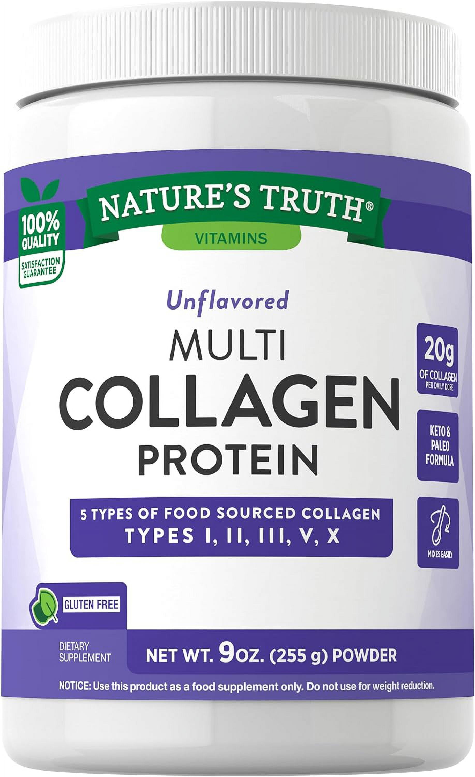 Nature's Truth Multi Collagen Powder | 9 oz | Type I, II, III, V, X ...