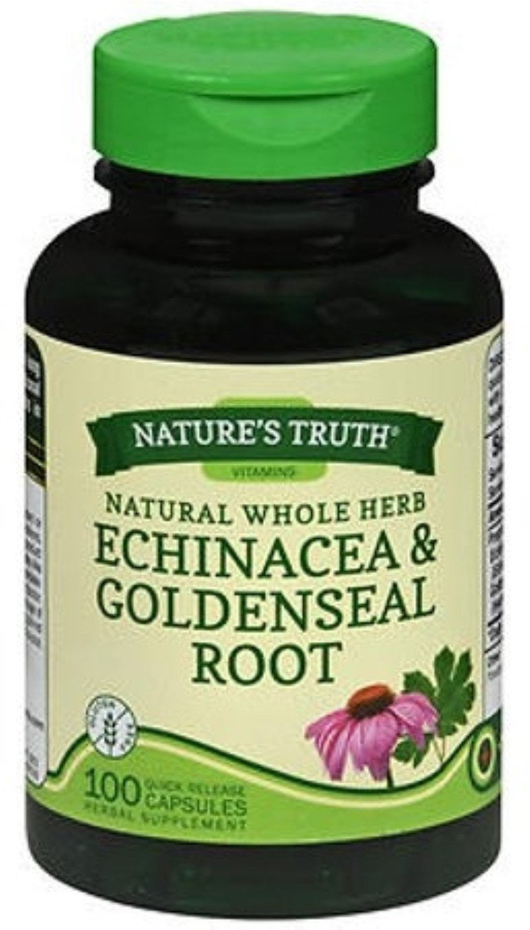 Nature's Truth Natural Whole Herb Echinacea & Goldenseal Root Capsule ...