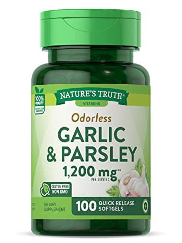 Nature's Truth Odorless Garlic & Parsley Supplement Softgels, 100 Count ...
