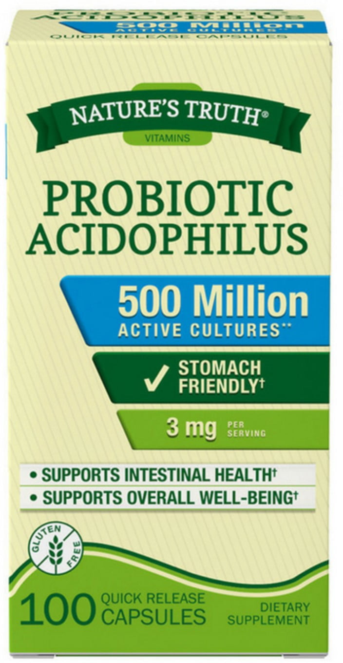 Nature's Truth Probiotic Acidophilus 500 Million 100 ea (Pack of 2 ...