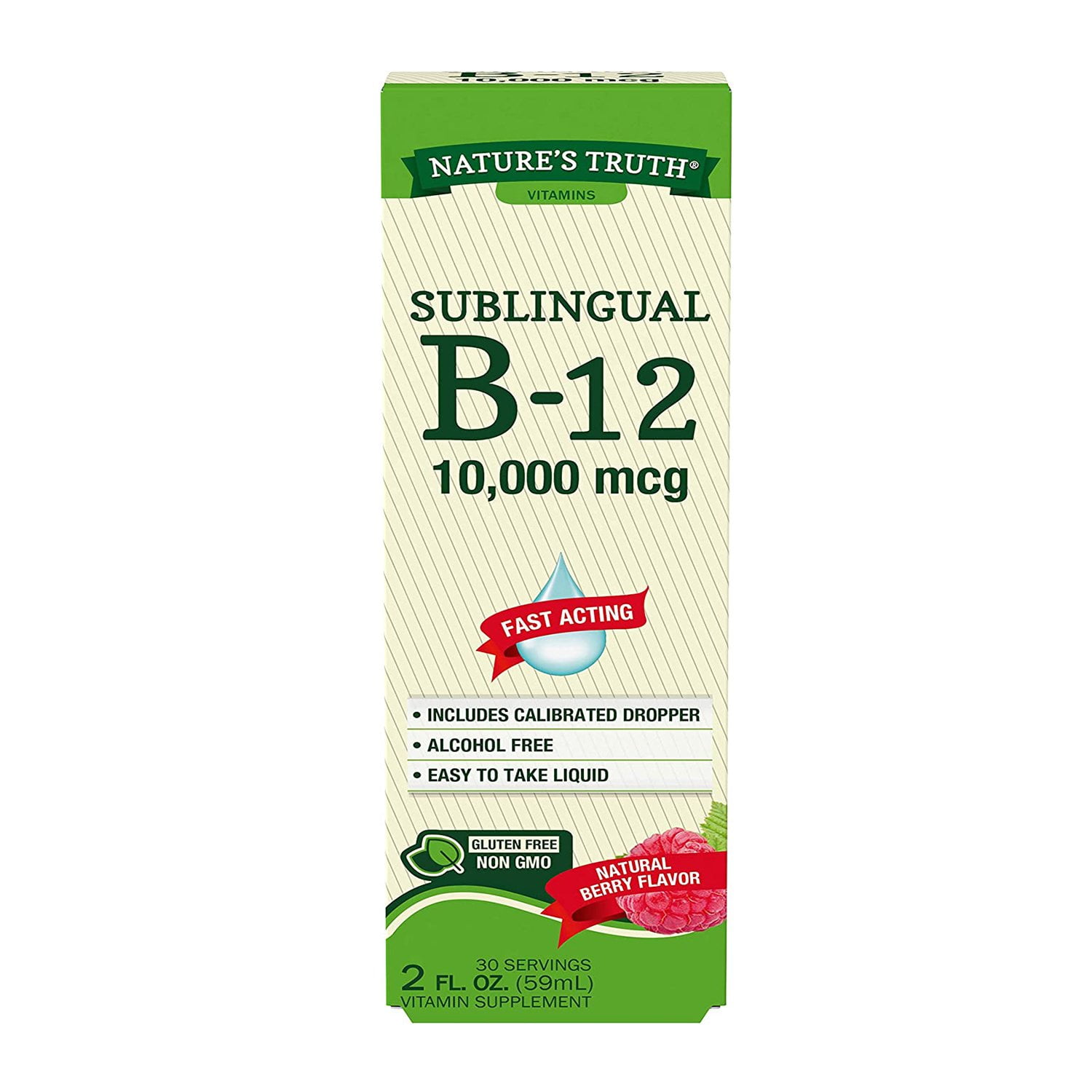 Nature's Truth Sublingual Vitamin B-12 10,000 Mcg, Fast Acting Liquid ...