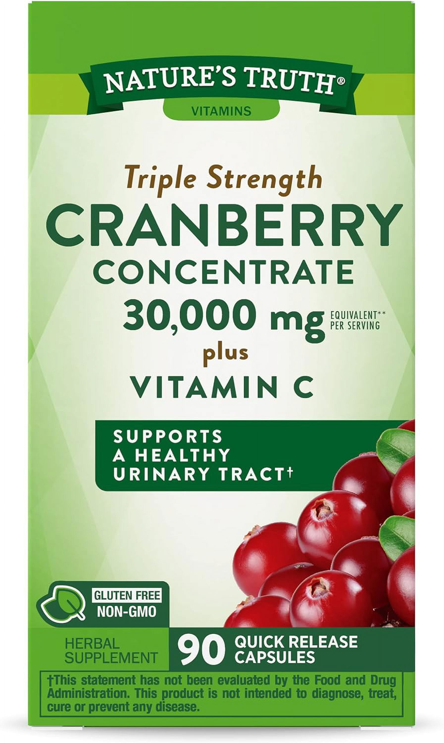 Nature's Truth Triple Strength Cranberry Concentrate 15000 mg Plus ...