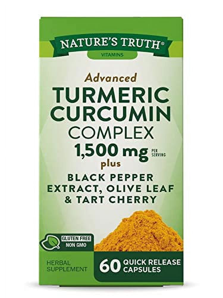 Nature's Truth Turmeric Curcumin Advanced Complex Capsules, 60 Count, 3 ...