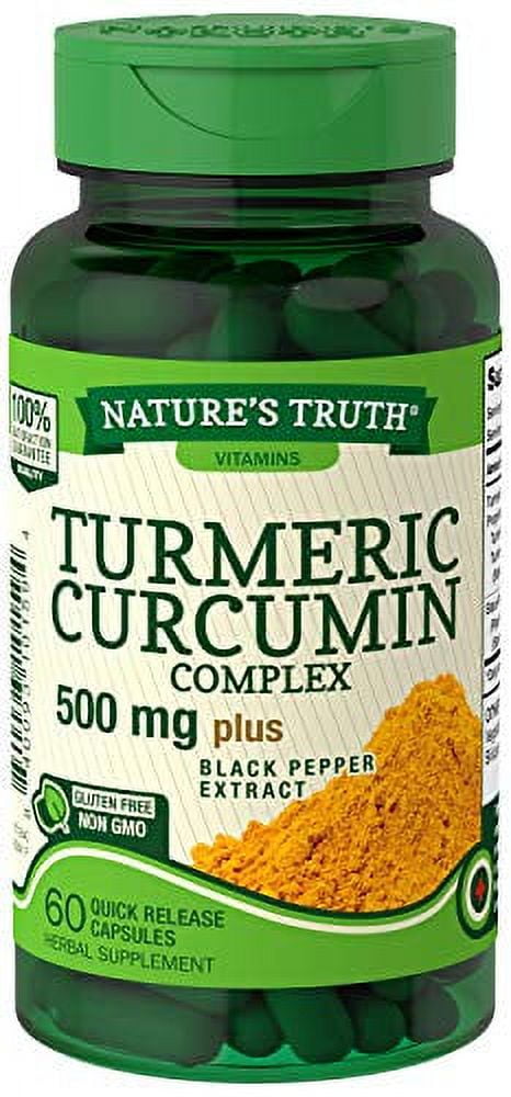 Nature's Truth Turmeric Curcumin Complex Supplement, 500mg Capsules ...