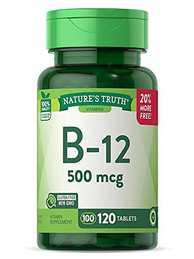 Nature's Truth Vitamin B-12 Tablets 500 mg, 120 Count - Walmart.com