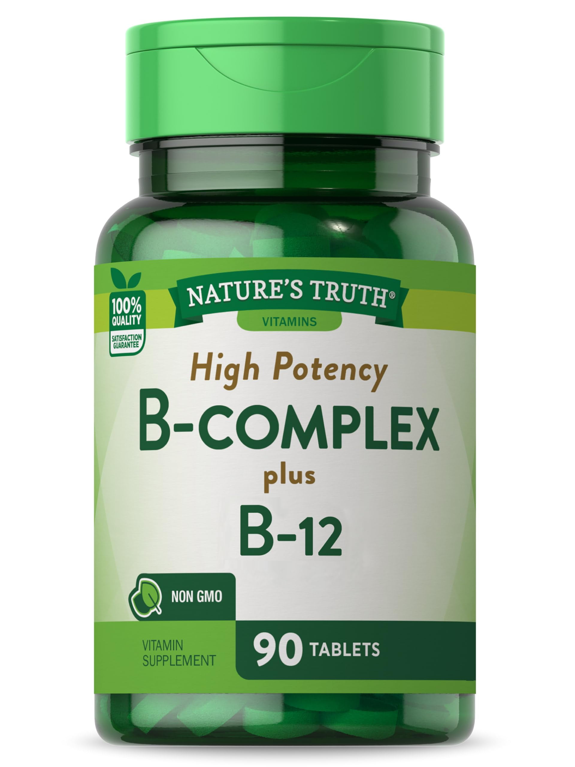 Nature's Truth Vitamin B Complex | Plus B12 | 90 Tablets | Vegetarian ...