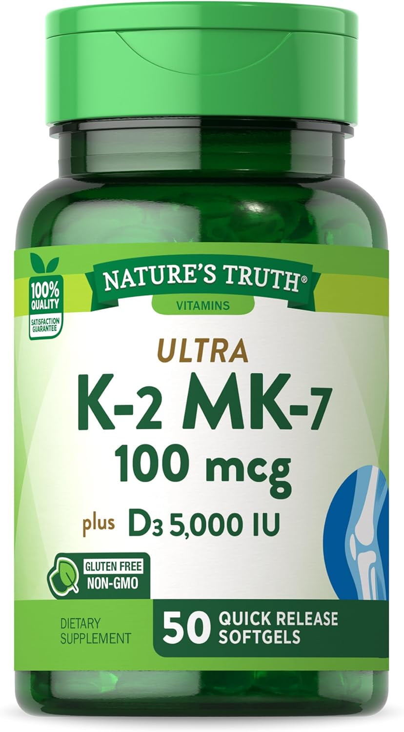 Nature's Truth - Ultra K2 Vitamin Supplement, 800 mcg, 50 Gluten-Free ...