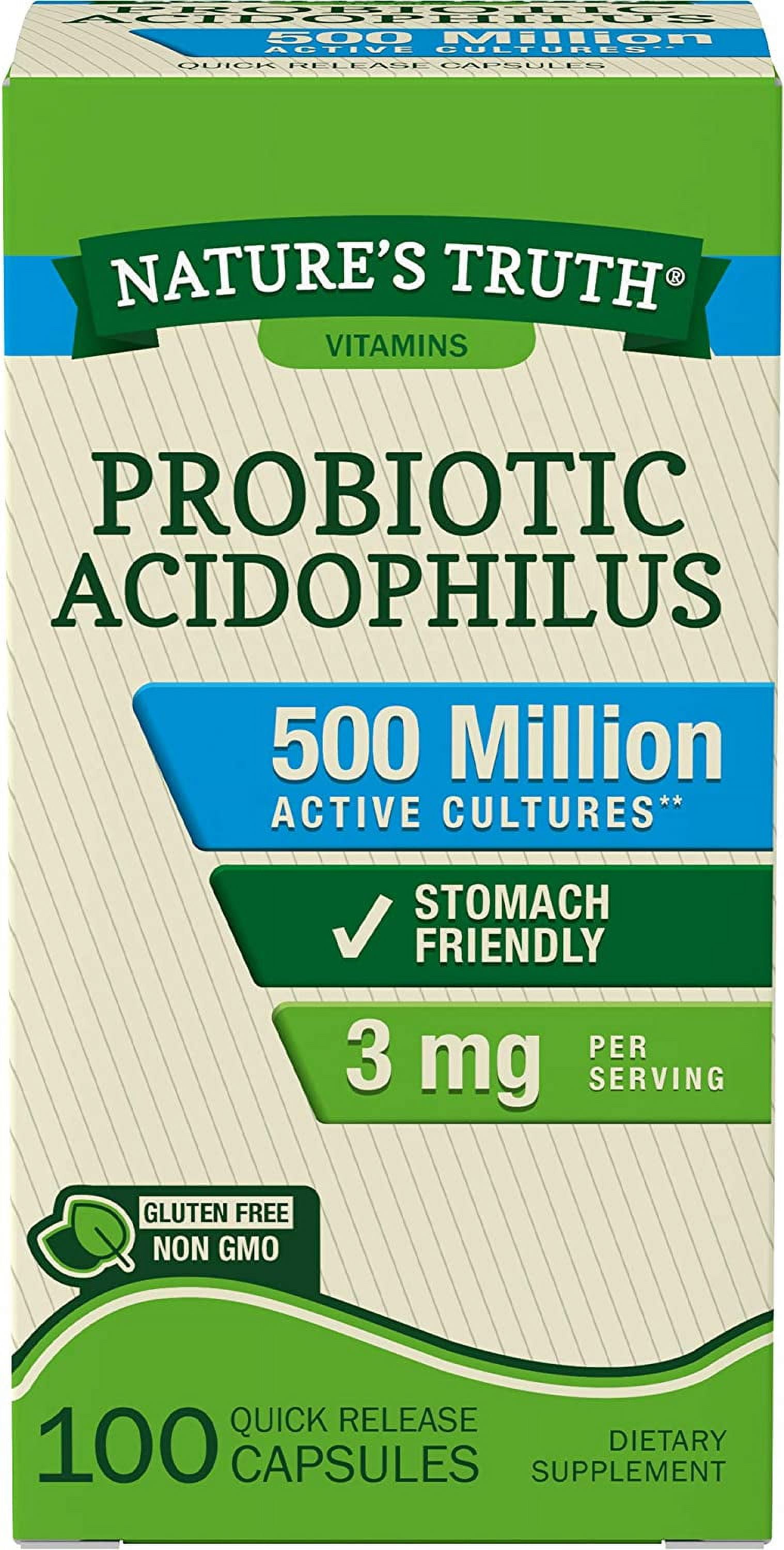 Nature's Truth Vitamins Probiotic Acidophilus 3mg Quick Released Cap ...