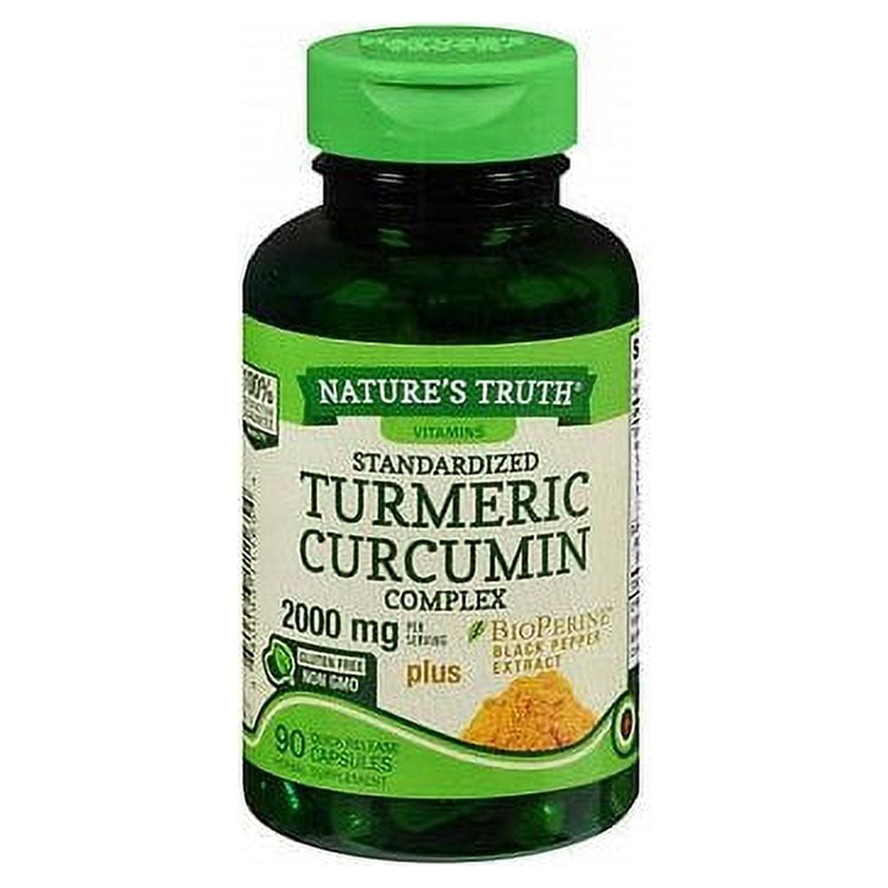 Nature's Truth Vitamins Turmeric Curcumin Complex 2000mg 90 Ct, 2 Pack ...