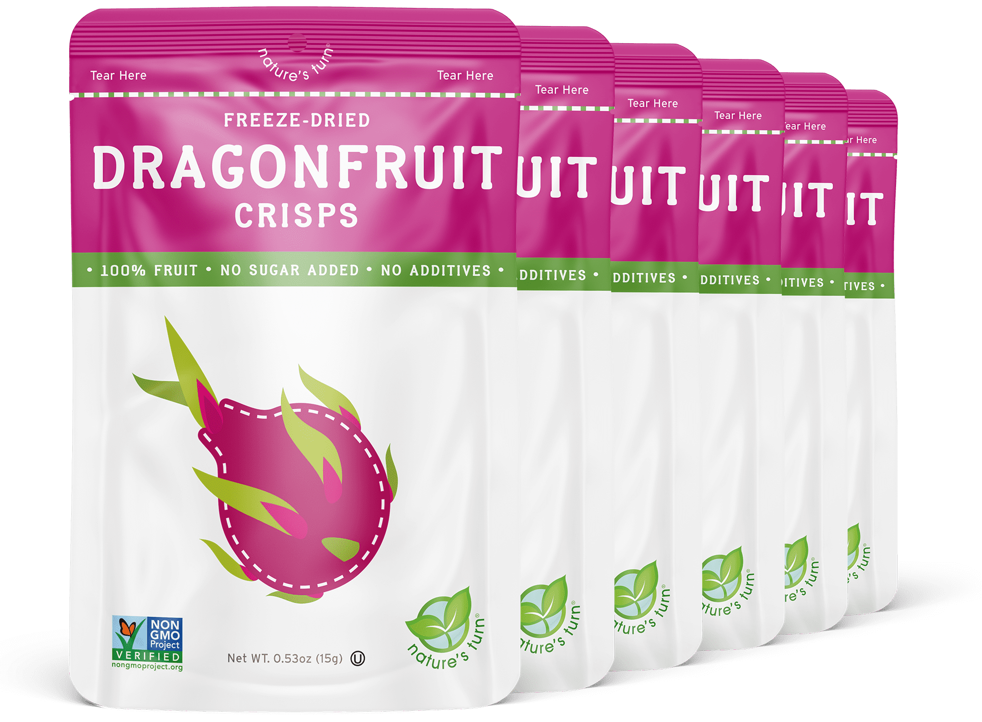 Natures Turn Freeze Dried Dragon Fruit Crisps 6 Pack 0 53oz