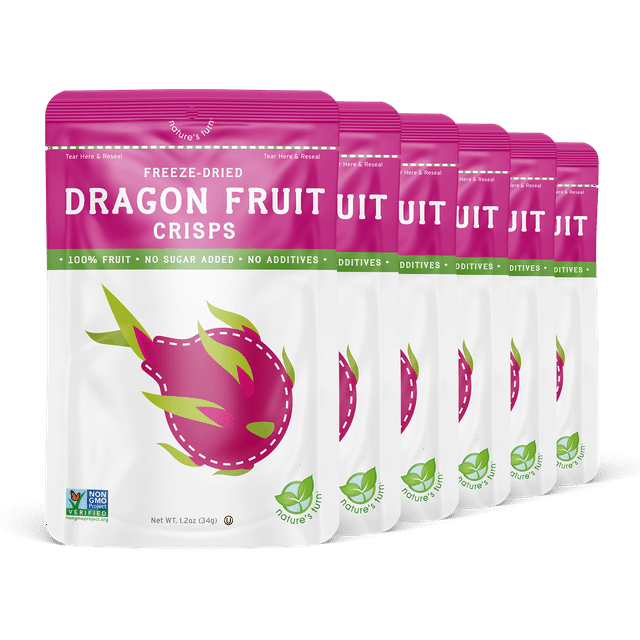 Nature's Turn Vegan Freeze Dried Dragon Fruit Natural Snacks Crisps, 6 ...