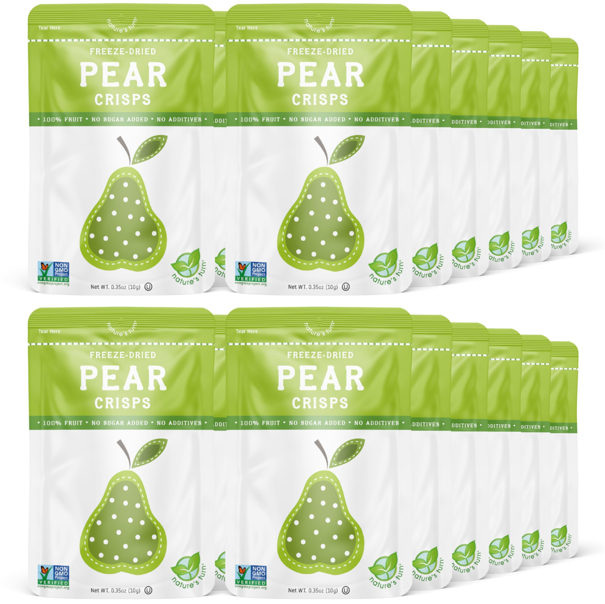 Nature’s Turn Freeze-Dried Fruit Snacks, MDA05 Pear Crisps, Pack of 24 ...