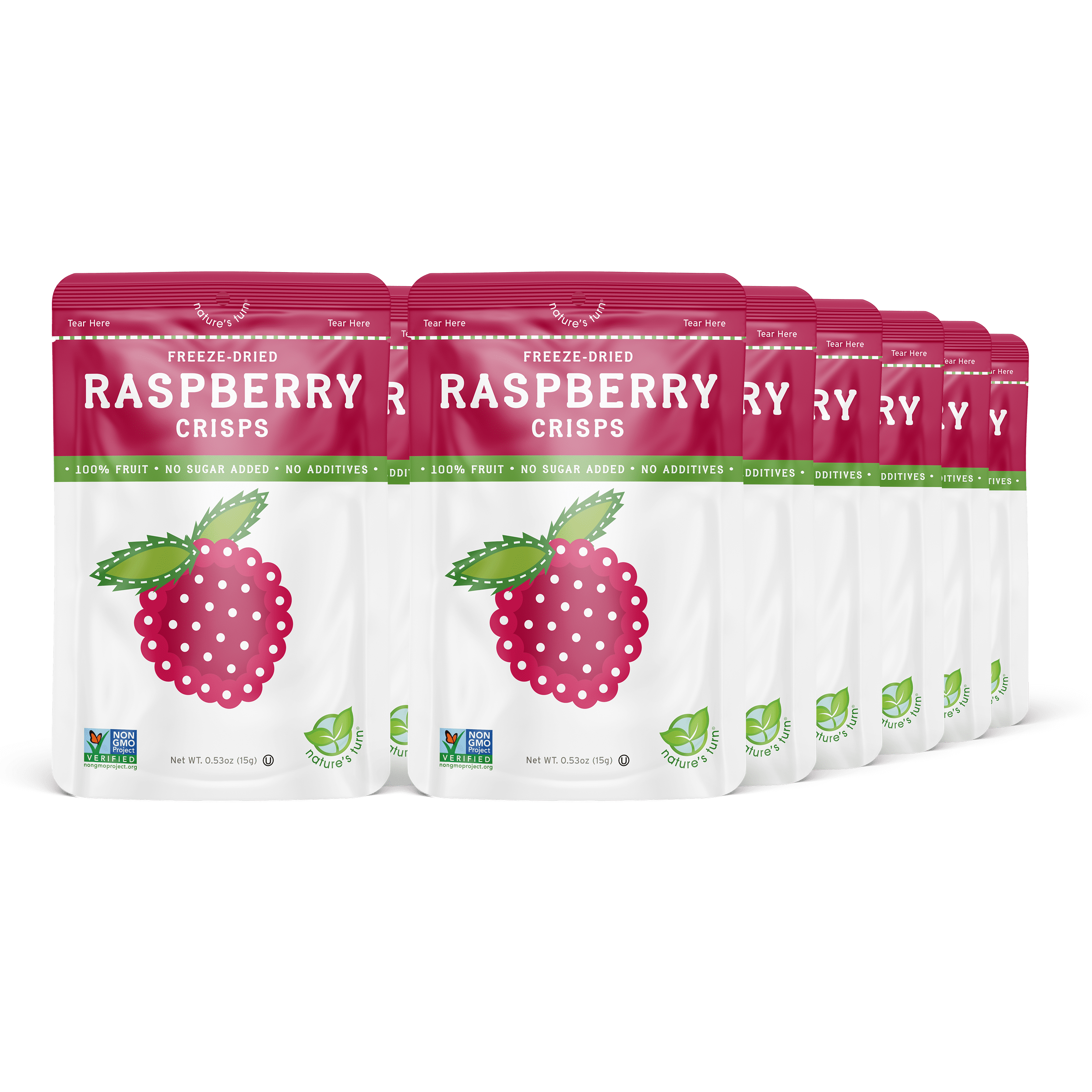 Nature's Turn Freeze Dried Raspberry Crisps, 12 Pack, 15g (0.53oz ...