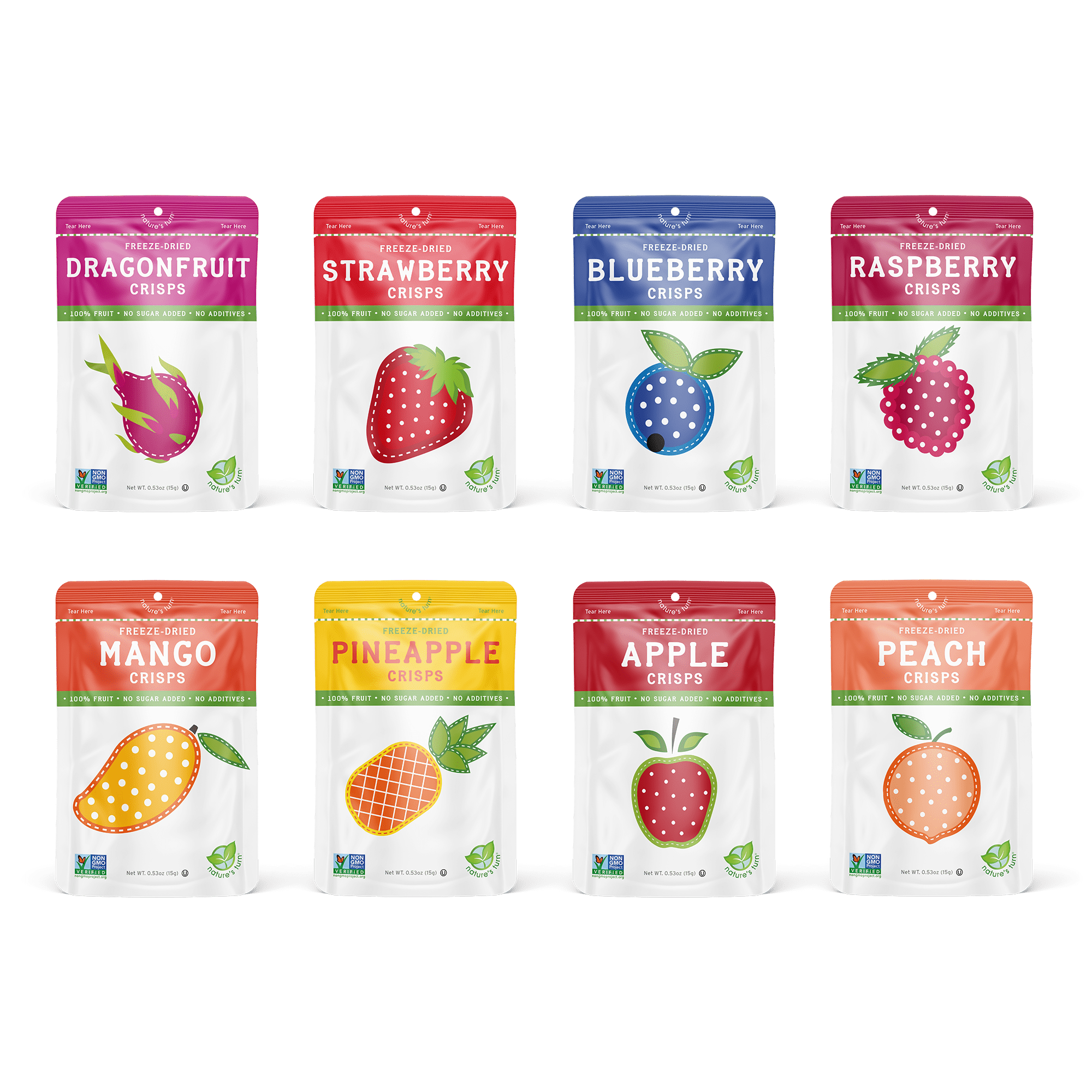 Natures Turn Freeze Dried Superfruit Crisps, Variety Pack of 8, 0.53oz ...