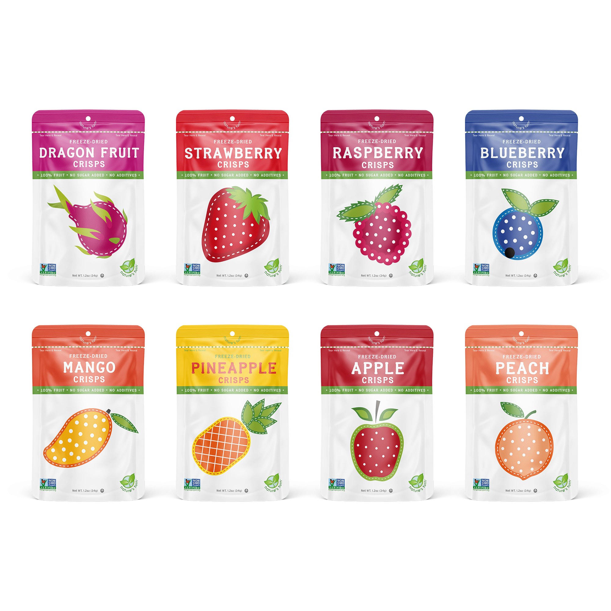 Nature’s Turn Freeze Dried Superfruit Crisps Variety Pack, Pack of 8 (1 ...