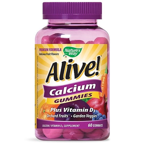 Nature's Way Alive! Calcium + D3 Gummies, Bone Supplements, Strawberry ...