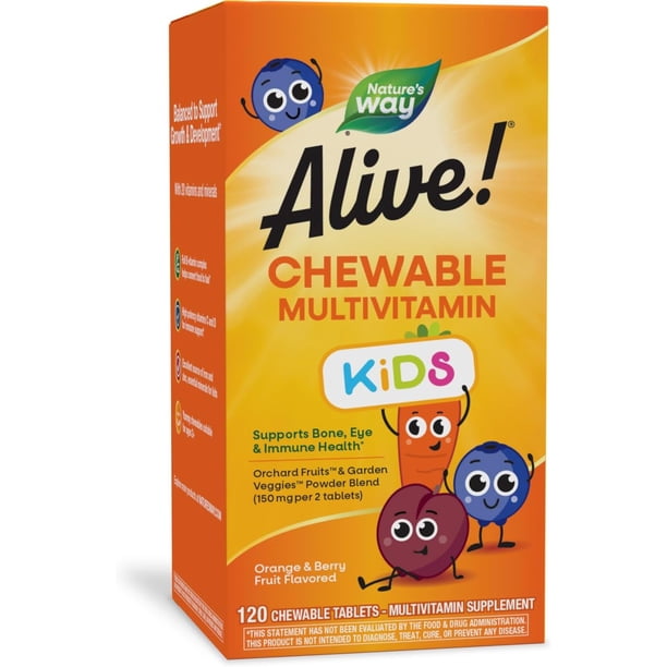 Nature's Way Alive! Children's Daily Chewable Multivitamin, Supports ...