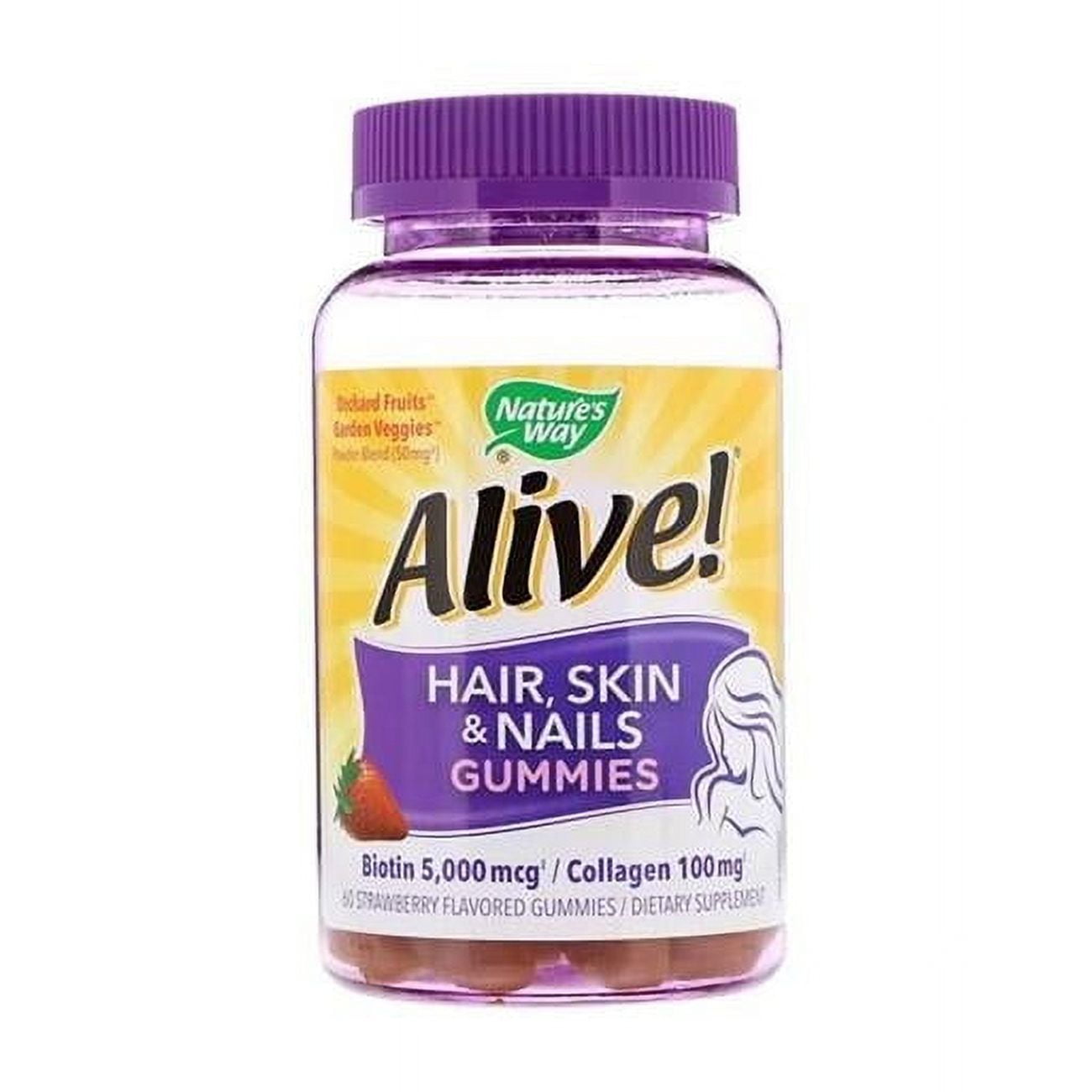 Nature's Way Alive! Hair, Skin & Nails with Collagen & Biotin ...