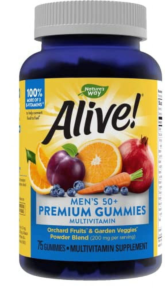 Natureâ€™s Way Alive! Menâ€™s 50+ Premium Gummies, 15 Vitamins and ...