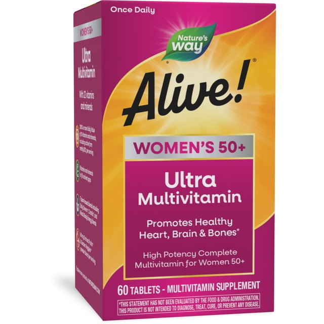 Nature's Way Alive! High Potency Women's 50+ Daily Supplement, Energy ...