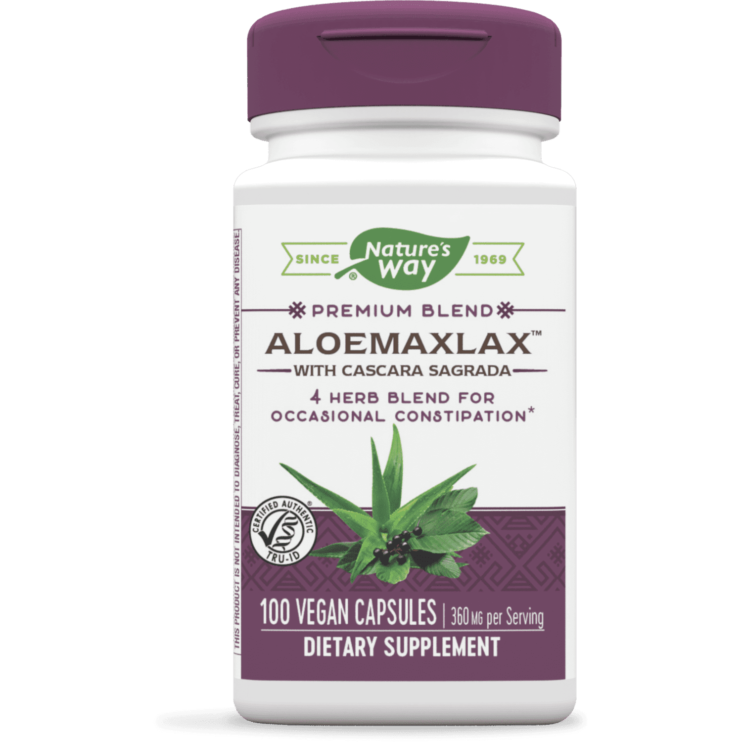 Nature's Way AloeMaxLax, Cascara Sagrada for Occasional Constipation ...