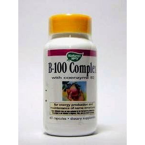 Nature's Way B-100 Complex with B2 Coenzyme Capsules, 60 Ct - Walmart.com