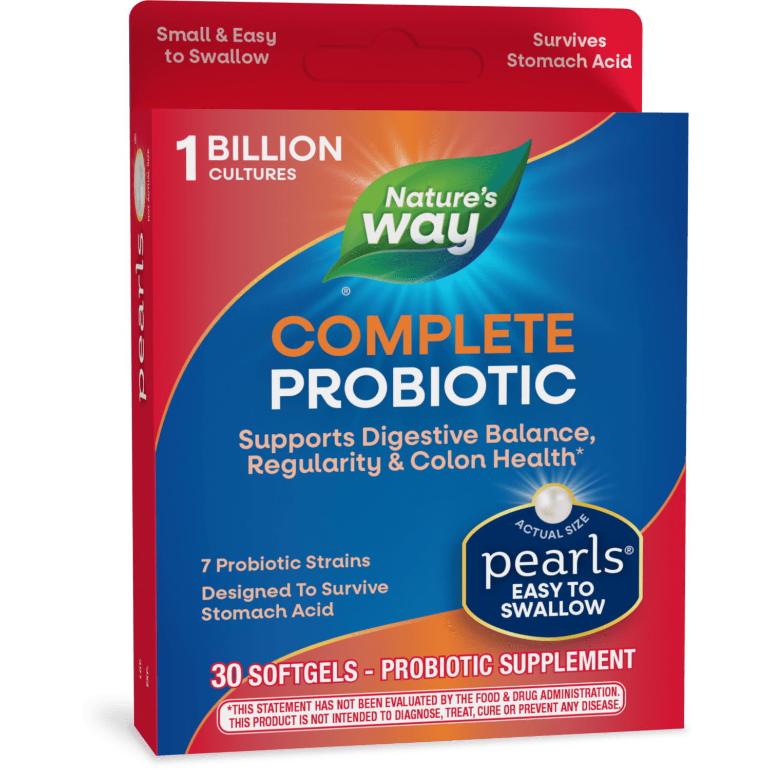 Nature's Way Complete Probiotic Pearls Softgels, 1 Billion Live ...